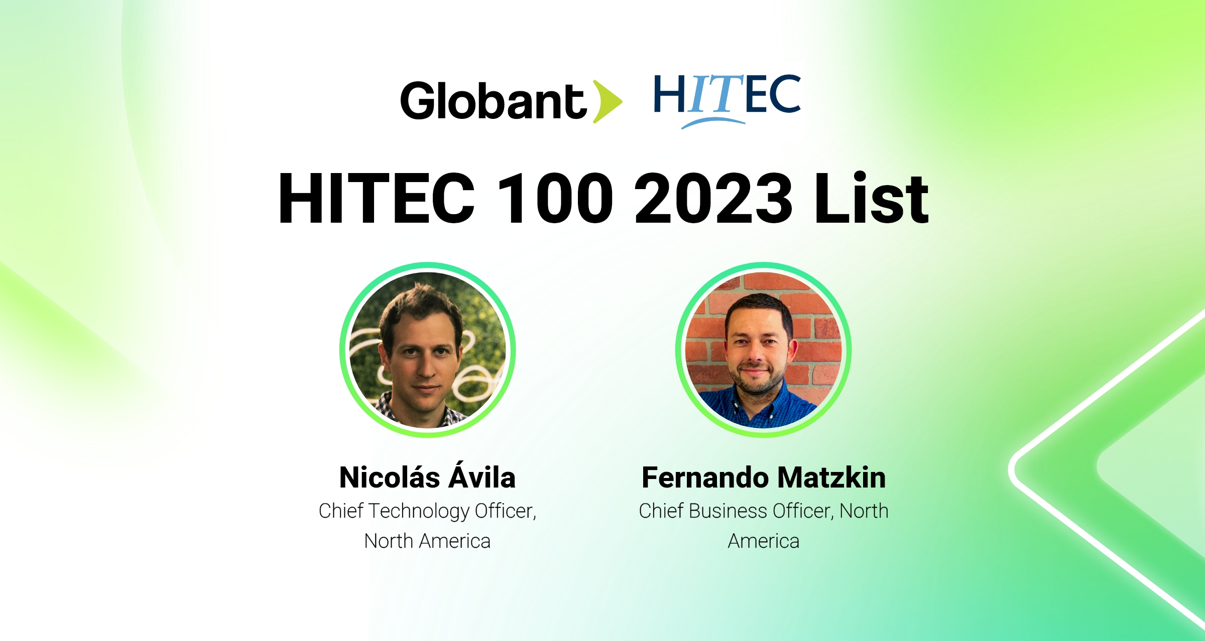 HITEC announces two globers into its 2023 list | Globant News